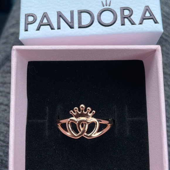 Pandora | Jewelry | Pandora Rose Gold 2 Heart Crown | Poshmark